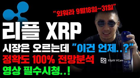 리플 Xrp 긴급 다른코인 다 잘가는데 왜 이것만 정확도 100 전망분석 영상 필수시청 본격반등 핵심 포인트 코인시황 Youtube