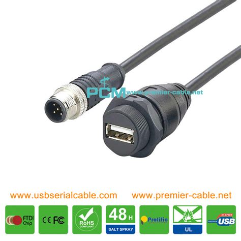 M12 5 Core To Usb Rs485 Wire Sensor Ip67 Cablepremiercable