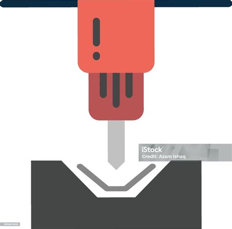 용접 프레스 기계 개념 강철 판 펀칭 벡터 색상 아이콘 디자인 아크 용접 장비 및 흰색 배경에 금속 작업 기호 건설 및 산업 제조 기호 Cnc 장치에 대한 스톡 벡터 아트