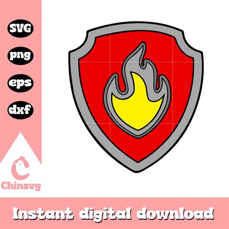 Marshal Character Badge Paw Patrol Svg Paw Patrol Cartoon Svg Chinsvg