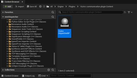 Supported Unreal Actions Viz Arc