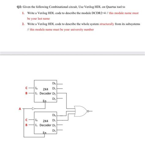 Solved Q2 Given The Following Combinational Circuit Use