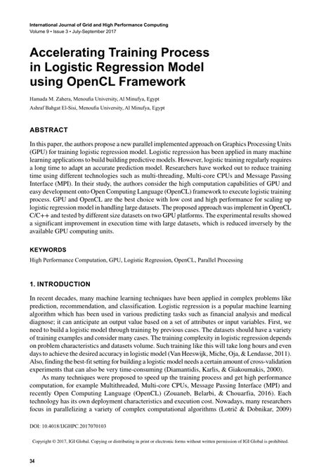 Pdf Accelerating Training Process In Logistic Regression Model Using