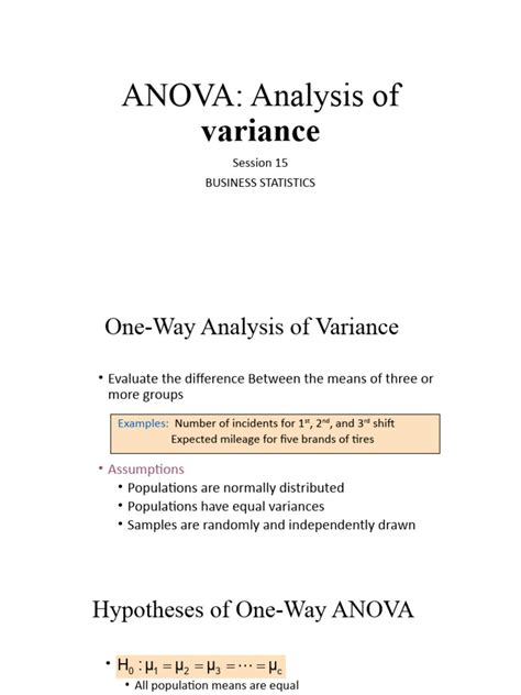 Session 15 Anova Pdf Analysis Of Variance F Test