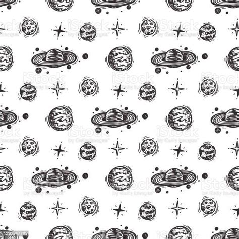 외부 공간 원활한 패턴 손으로 그린 낙서 우주 공간 행성 별 혜성 코스모스 배경 만화 은하 벡터 우주 0명에 대한 스톡 벡터 아트 및 기타 이미지 Istock