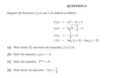 Solved Suppose The Functions F G H And L Are Defined As Chegg Com