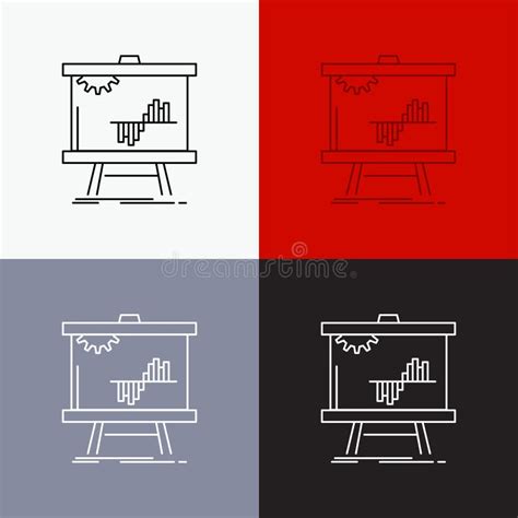 Business Chart Data Graph Stats Icon Over Various Background Line Style Design Designed