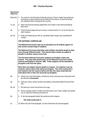 A Range Of Word Processing Activities Teaching Resources