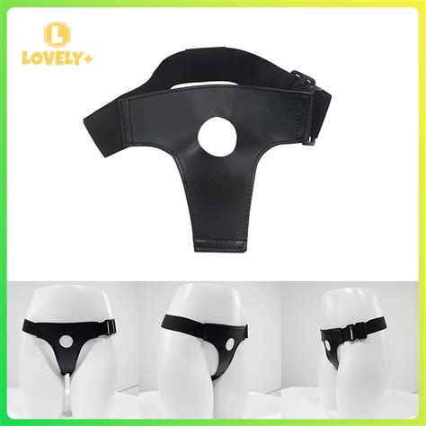 Female Harness Leather Strap On With Vibrating Dildo Adult Sex Toy