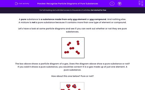 Recognise Particle Diagrams Of Pure Substances Worksheet Edplace