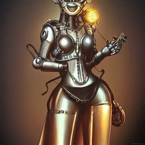 Steampunk Female Robot