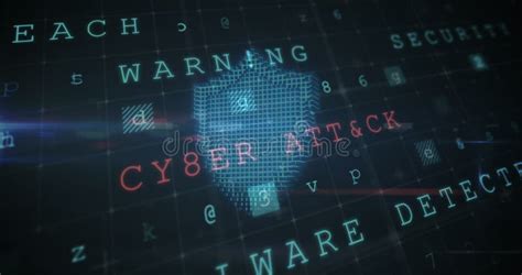 Digital Representation Of Cybersecurity Threat With Words Cyber Attack Highlighted Stock