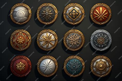 Medieval Game Button Ui Metal Fantasy Board Premium Ai Generated Image
