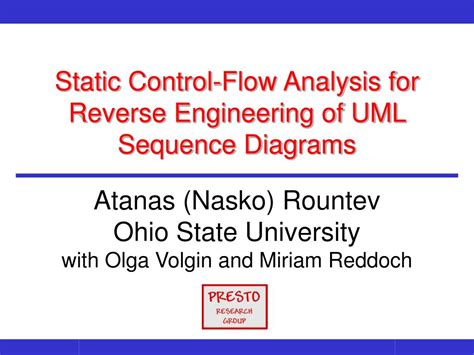 ppt static control flow analysis for reverse engineering of uml