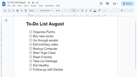 How To Make A Checklist In Google Docs