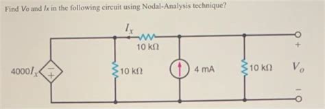 solved find v0 and ix in the following circuit using