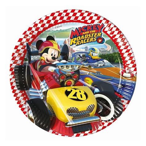 Mickey Mouse And The Roadster Racers Racing Driver Mickey Mouse Disposable Plates Pack Of 8