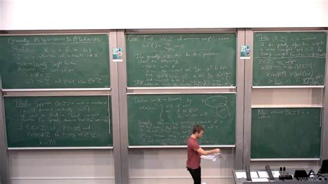 Greedy Algorithms And Matroids Ma252 University Of Warwick Week 9 Lecture 3 Youtube