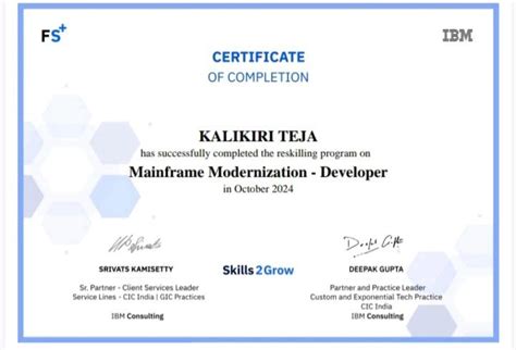 Teja Kalikiri On Linkedin Mainframemodernization Course