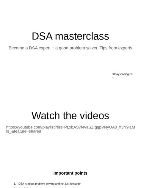 Dsa Topics Revision Guides Pdf