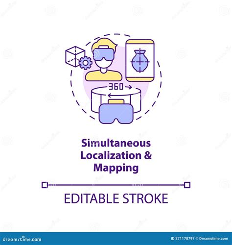Simultaneous Localization And Mapping Concept Icon Cartoon Vector