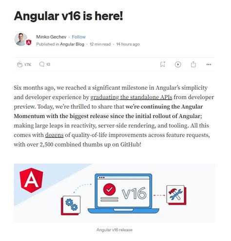 sami ullah on linkedin v16 of angular is here this doesn t just