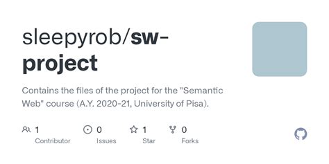 Github Sleepyrob Sw Project Contains The Files Of The Project For The Semantic Web Course
