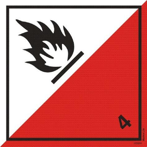 Señal Imo Clase 4 2 CombustiÓn EspontÁnea 10x10cm Vinilo Blanco Autoadhesivo 172211 08 Mac Wv