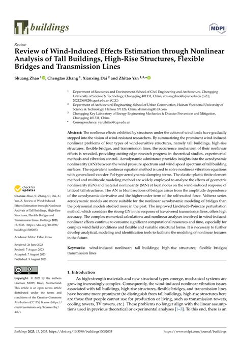 Pdf Review Of Wind Induced Effects Estimation Through Nonlinear Analysis Of Tall Buildings