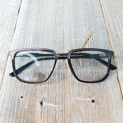 Black And Gray Recessed Eyeglass Frames Only Square G… Gem