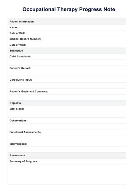 Occupational Therapy Goals And Example Free Pdf Download