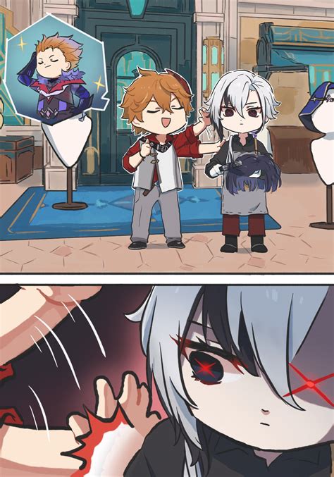 Tartaglia And Arlecchino Genshin Impact Drawn By Xinzoruo Danbooru