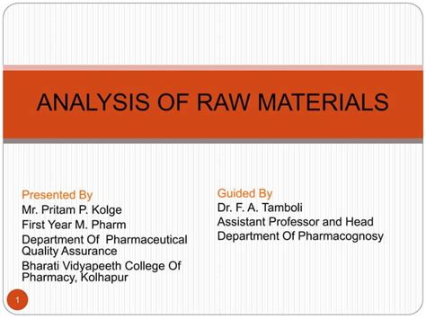 Analysis Of Raw Materials Pptx Logistics Business