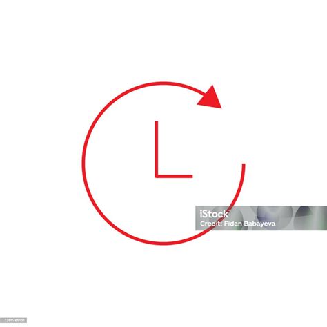 화살표 원 시계 아이콘 서명 및 기호는 웹 로고 모바일 앱 Ui Ux에 사용할 수 있습니다 배경 주제에 대한 스톡 벡터 아트 및 기타 이미지 Istock