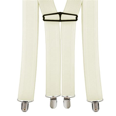 Buy X Shaped Ivory Braces For Troursers With Clip On 35mms For Events