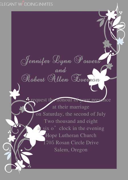 Purple Rustic Wedding Invitations