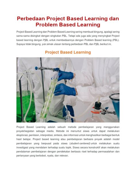 Perbedaan Project Based Learning Dan Problem Based Learning Pdf