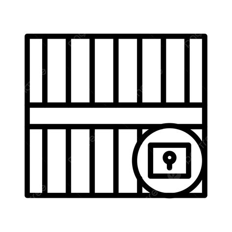 Jail Line Icon Vector Crime Criminal Jail Png And Vector With