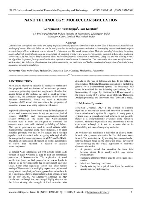 Pdf Nano Technology Molecular Simulation