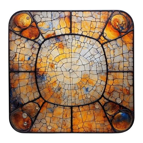 Stained Glass Cube Isolated On White Background Stock Illustration