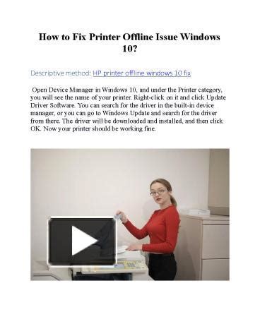 How To Fix Printer Offline Issue Windows 10 Presentation Free To Download