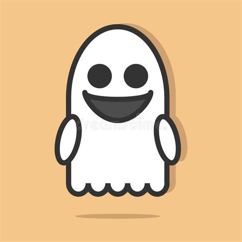 Cute Floating Ghost Character With Minimal Cartoon Style Stock Vector Illustration Of Creepy