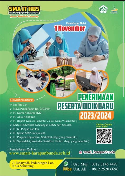Informasi Pendaftaran - SMA IT Harapan Bunda