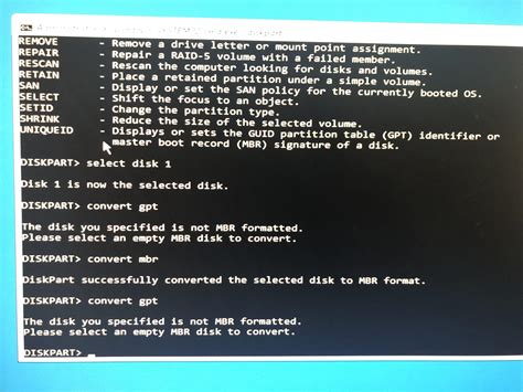 Trying To Convert Disk Format To Gpt From Command Prompt What Am I Doing Wrong R 24hoursupport