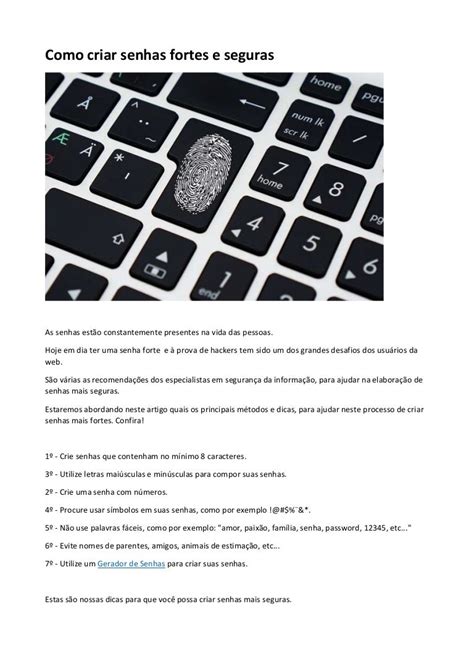 Técnicas Para Criar Senhas Mais Seguras