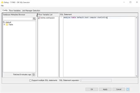 Db Sql Executor Node Result Knime Analytics Platform Knime