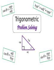 Trigonometric Problem Solving Techniques for Right-Angled | Course Hero