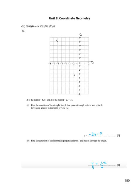 Igcse Coordinate Geometry Pp Pdf