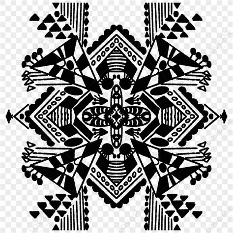Ornamental Aztec Pattern Geometric Triangle Black Tribal Tribal Drawing