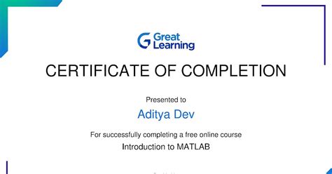 certificate for matlab